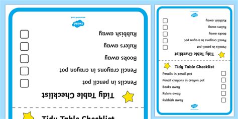 👉 Tidy Table Checklist Teacher Made 👉 Tidy Table Checklist Teacher Made