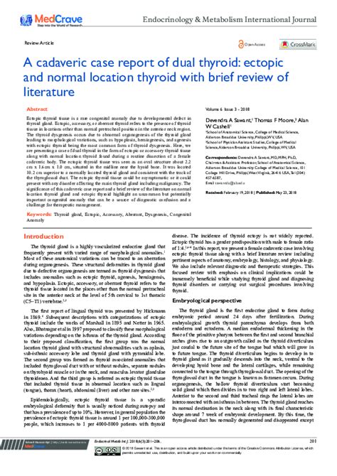Pdf A Cadaveric Case Report Of Dual Thyroid Ectopic And Normal