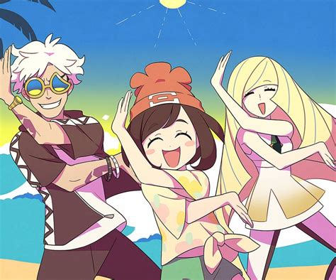 Selene Lusamine And Guzma Pokemon And More Drawn By Ssalbulre Danbooru