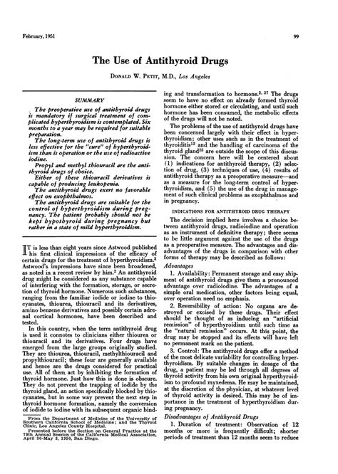 The Use Of Antithyroid Drugs Pmc