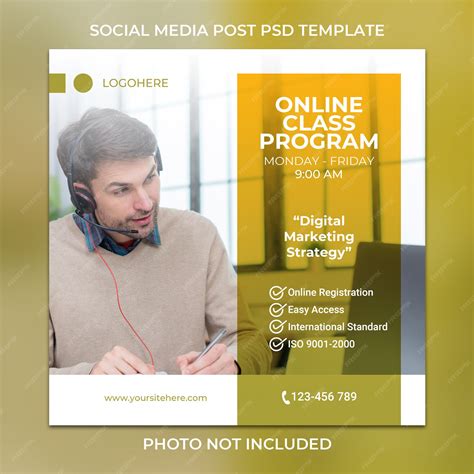 Premium Psd Online Class Program For Social Media Post
