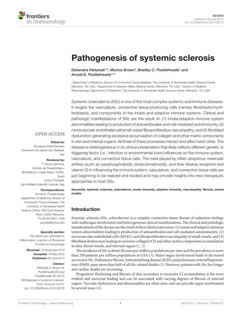 Pdf Pathogenesis Of Systemic Sclerosis