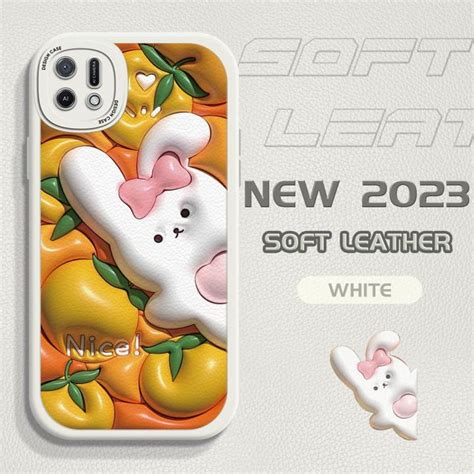 Yyds For Oppo A16e A16k Back Cover Orange Bunny Pu Leather Silicone