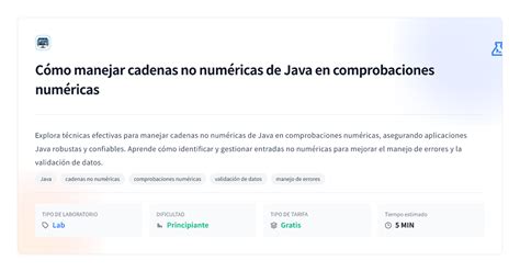 Cómo Manejar Cadenas No Numéricas De Java En Comprobaciones Numéricas Labex