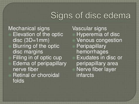 Dd Of Disc Edema