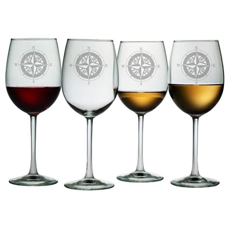 Compass Rose Ap Wine Glasses