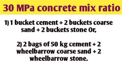 Grade 30 Concrete Mix Ratio Concrete Mix Ratio And How To Mix