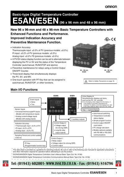 To Download The Omron E5en Datasheet In Pdf Format