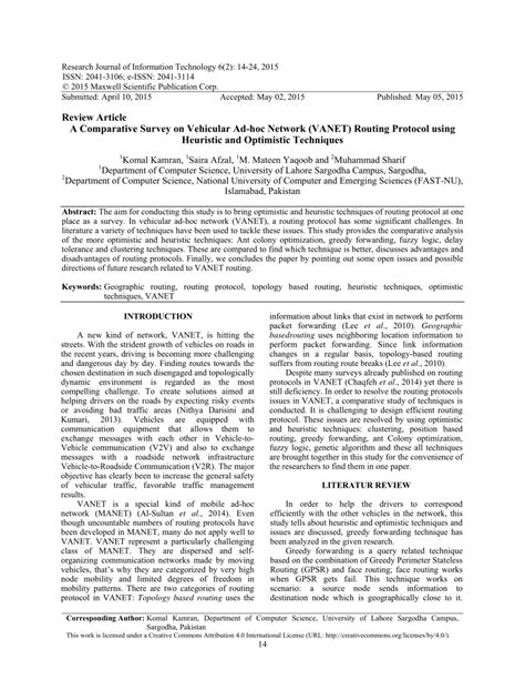 pdf a comparative survey on vehicular ad hoc network vanet routing