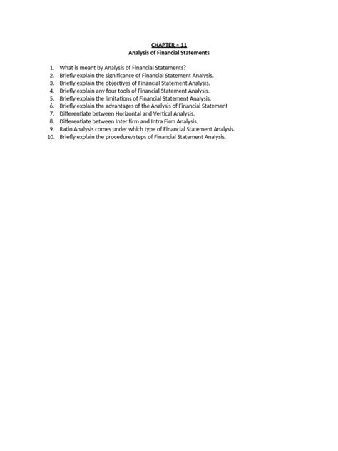 Chapter 11 Analysis Of Financial Statements Pdf
