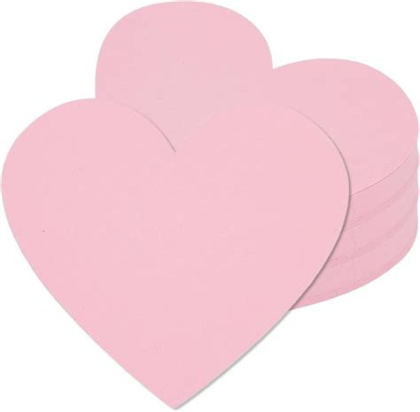 50pcs 4 Inch Pink Heart Cutouts Paper Hearts Cut Outs Bulletin Board