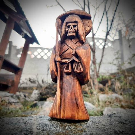 Santa Muerte Goddess Statue Holy Death Figurine Handcarved Santa Muerte