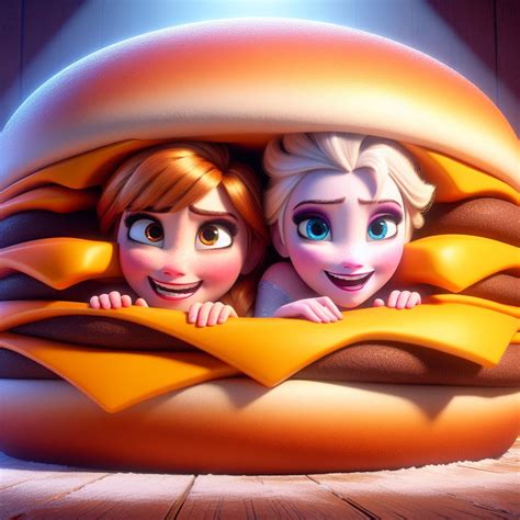 Anna And Elsa Burger Ai Generated By Joshuaecw21985 On Deviantart