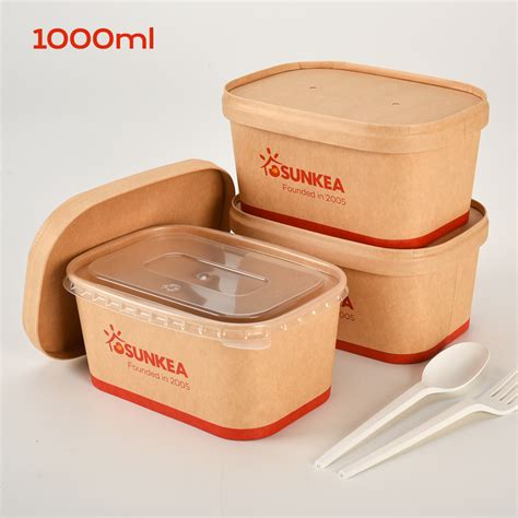 1000ml Rectangular Kraft Paper Box Buy 1000ml Paper Bowl Kraft Paper