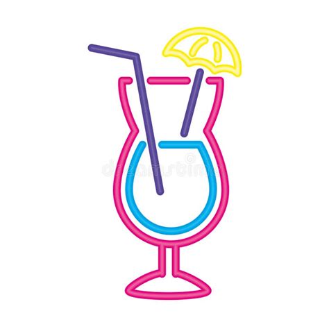 Cocktail Sign Emoji Icon Illustration Tropical Drink Vector Symbol