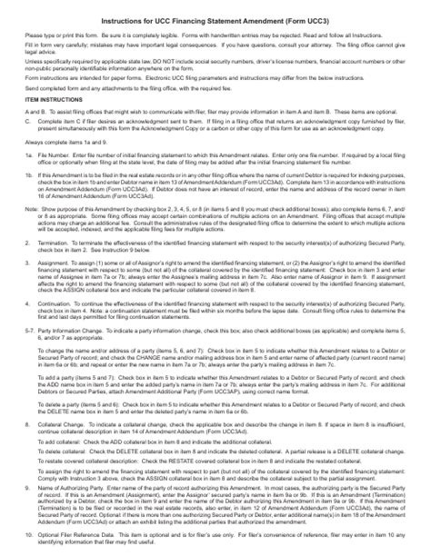 Form Ucc3 Download Fillable Pdf Or Fill Online Financing Statement