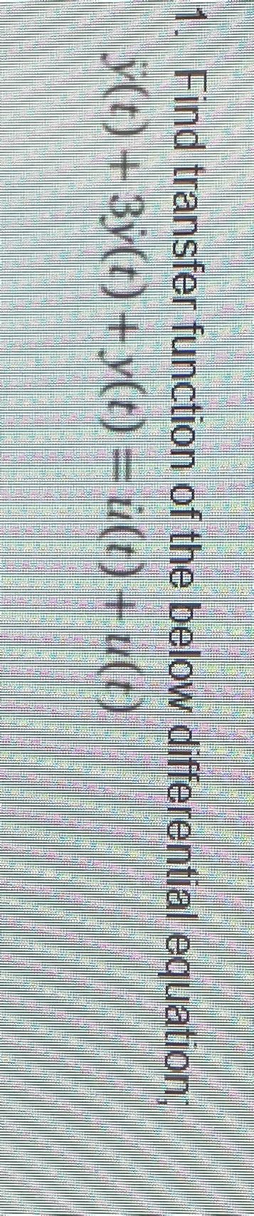 Solved Find Transfer Function Of The Below Differential