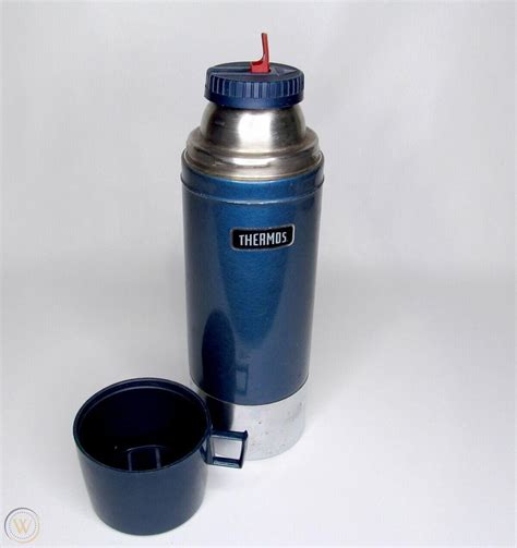 Vintage Thermos Vacuum Bottle Model 2480 King Seeley Blue