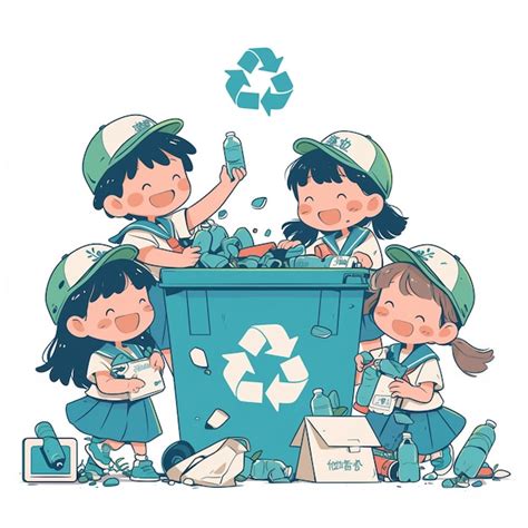 Students Participating In School Recycling Programs Premium Ai