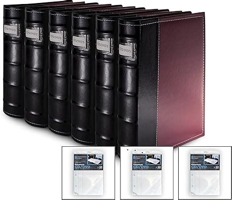 Bellagio Italia Burgundy Dvd Storage Binder Set Stores Up