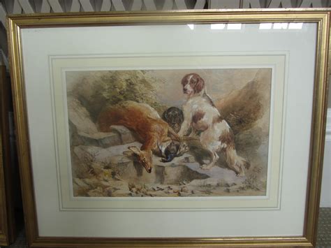 Bonhams Frederick John Frederick Tayler British 1802 1889 Springer Spaniels With Quarry