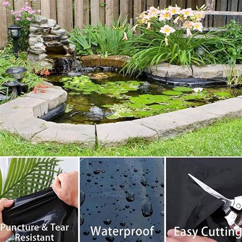Hdpe Giardino Telo Per Laghetto Nero Impermeabile Hdpe 12x21 M
