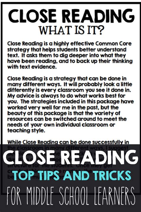 Close Reading Tips And Tricks For Middle School Middle School
