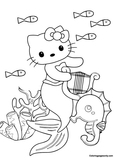 20 Hello Kitty Mermaid Coloring Pages Free Printable Pdf