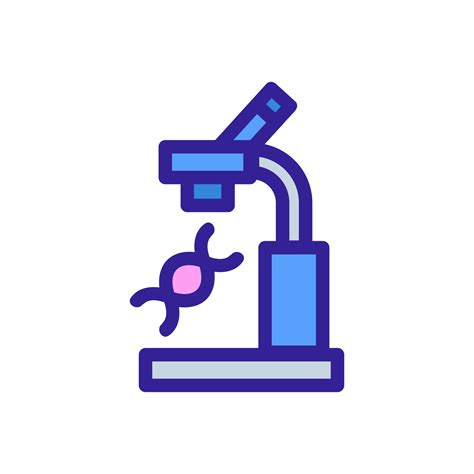 Dna Microscope Icon Vector Isolated Contour Symbol Illustration