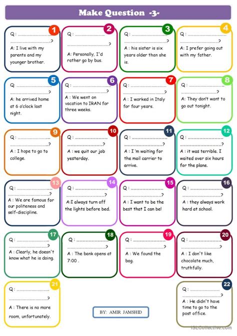 Make Question 3 English Esl Worksheets Pdf And Doc