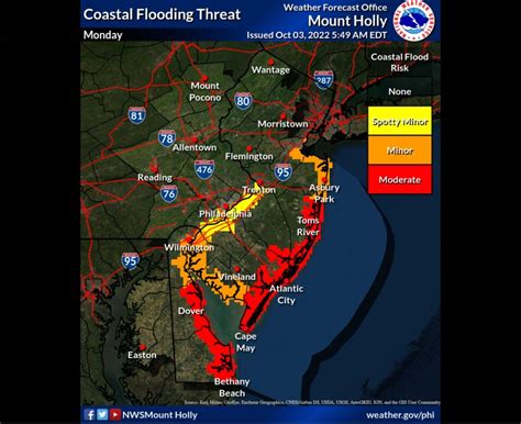N J Weather Up To 3 Inches Of Additional Rain 45 Mph Gusts Coastal Flooding In Forecast
