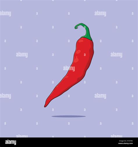 Fresh Red Spicy Chilli Vector Vegetable Illustration Icon Stock Vector Image And Art Alamy