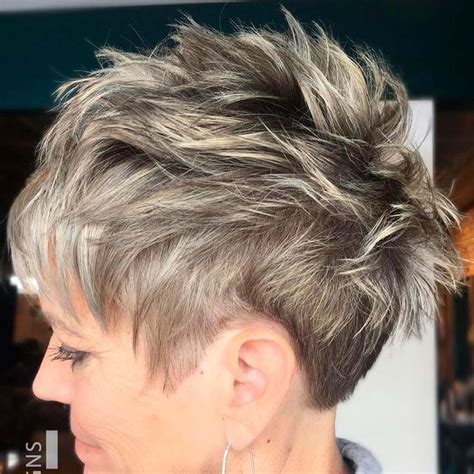 Messy Edgy Pixie Cut For Older Women