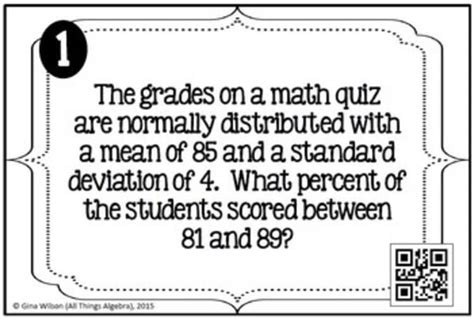 Normal Distribution Standard Deviation Z Scores Task Cards Tpt