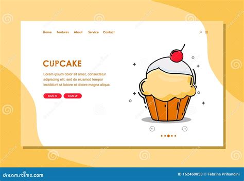 Cupcake Landing Page With Flat Simple Design Modern Flat Design Concept Of Web Page Design For