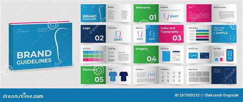 Brand Guidelines Template Brand Manual Presentation Mockup Multicolored Logo Guideline