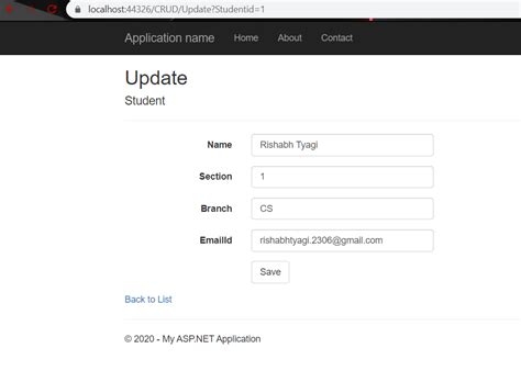 使用 c 和实体框架的 asp mvc 中的基本 crud 创建、读取、更新、删除 码农参考