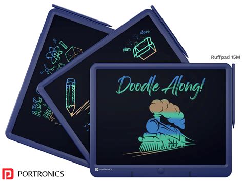 Quadro Negro Eletrônico Portronics Ruffpad 15m Com Cores E Tela De 15 Polegadas Digital Drops
