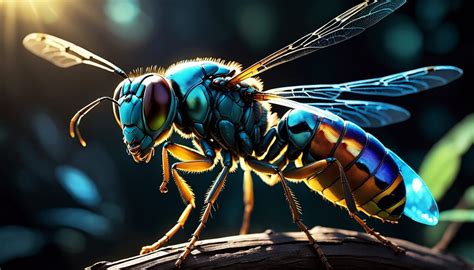 Ethereal Alien Wasp In Iridescent Armor Ai Art