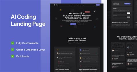 Ai Coding Platform Landing Page Glitty Websites Ux And Ui Kits Ft