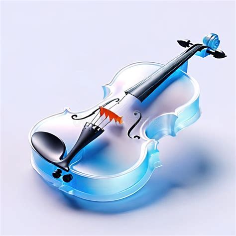 Icon Of Violin Glossy Glass Style Stock Illustration Illustration Of
