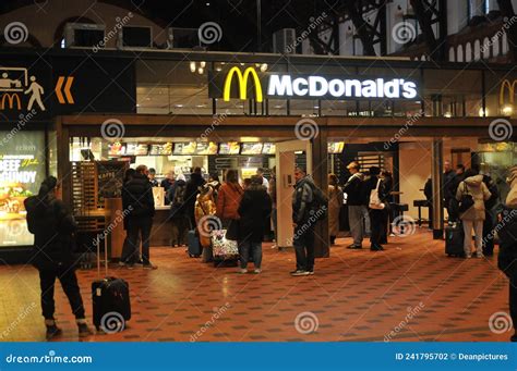 Consumers At Mcdonalds Chains Restaurant In Copenhagen Editorial