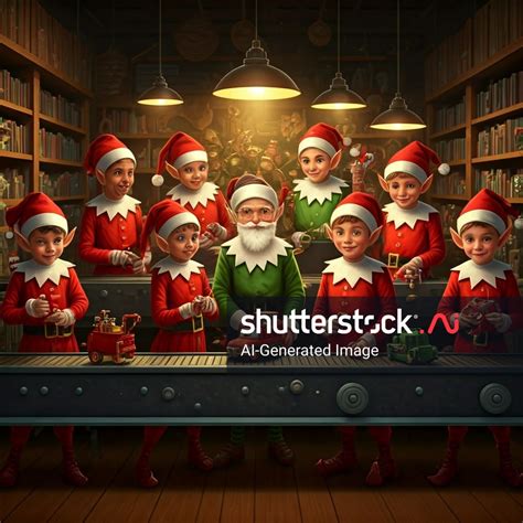 12 Elfs Santas Workshop Making Toys Ai Generated Image 2557213487