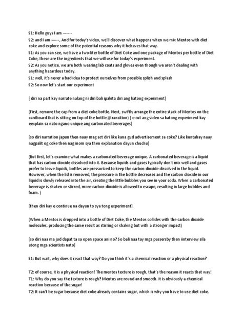 Chem Script Pdf Chemical Reactions Soft Drink