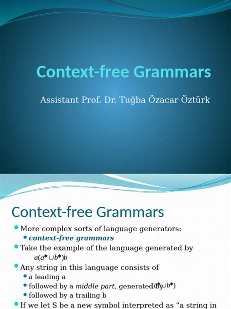 Context Free Grammars 2 Pdf Theoretical Computer Science
