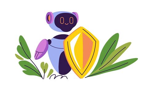 Robot With Shield Illustration 49816770 Vector Art At Vecteezy