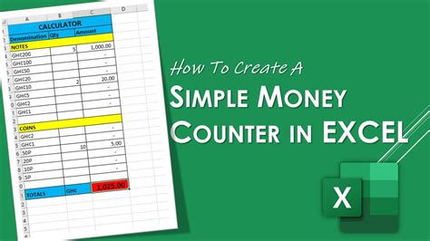 How To Create A Simple Money Counter In Excel Excel Template Design