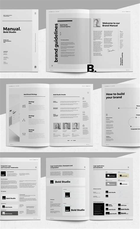 Brand Manual Template Indd 48 Pages Booklet Design Layout Brand