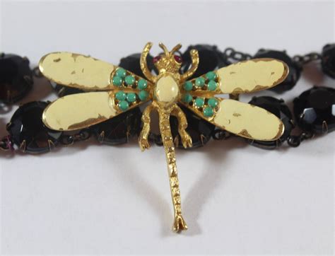 Vintage Gold Tone Red Ruby Color Eyes With Blue Stone And Soft Yellow