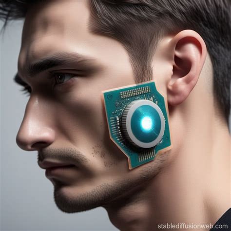 Futuristic Implanted Chip On Males Face Stable Diffusion Online